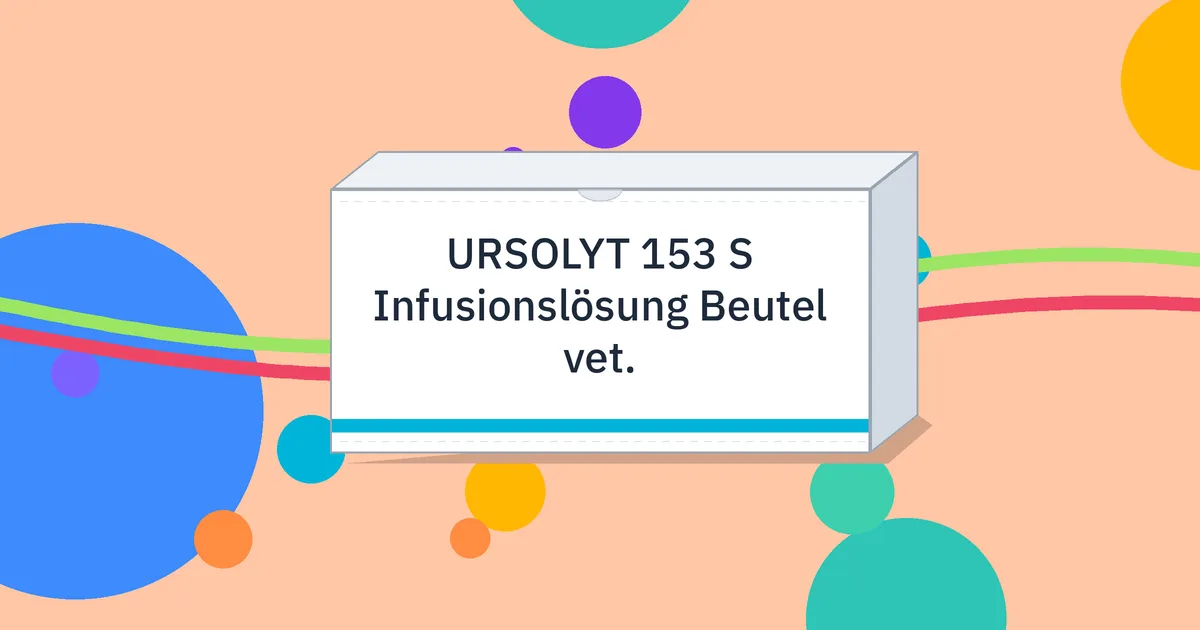 Symbolbild: Packung mit der Aufschrift URSOLYT 153 S Infusionslösung Beutel vet. (PZN 07005302) – Verfügbarkeit und Bezug in Apotheken in Frankfurt am Main