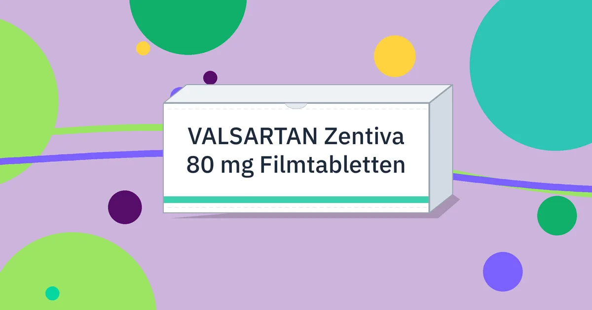 Symbolbild: Packung mit der Aufschrift VALSARTAN Zentiva 80 mg Filmtabletten (PZN 08440359) – Verfügbarkeit und Bezug in Apotheken in Frankfurt am Main