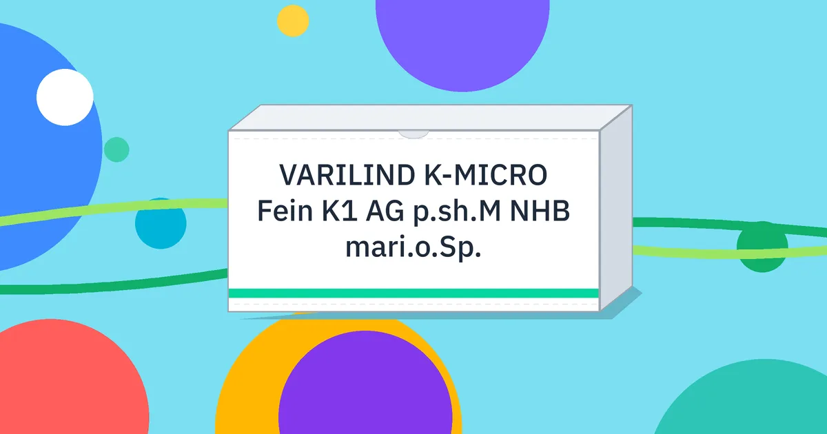 Symbolbild: Packung mit der Aufschrift VARILIND K-MICRO Fein K1 AG p.sh.M NHB mari.o.Sp. (PZN 20555013) – Verfügbarkeit und Bezug in Apotheken in Frankfurt am Main