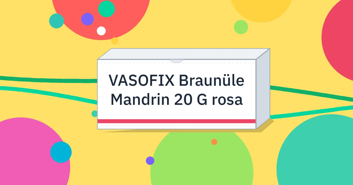 Symbolbild: Packung mit der Aufschrift VASOFIX Braunüle Mandrin 20 G rosa (PZN 11178155) – Verfügbarkeit und Bezug in Apotheken in Frankfurt am Main