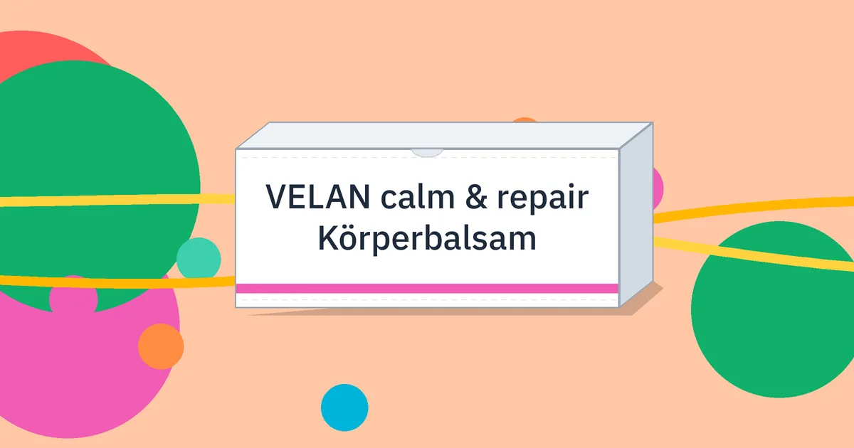 Symbolbild: Packung mit der Aufschrift VELAN calm & repair Körperbalsam (PZN 16400635) – Verfügbarkeit und Bezug in Apotheken in Frankfurt am Main