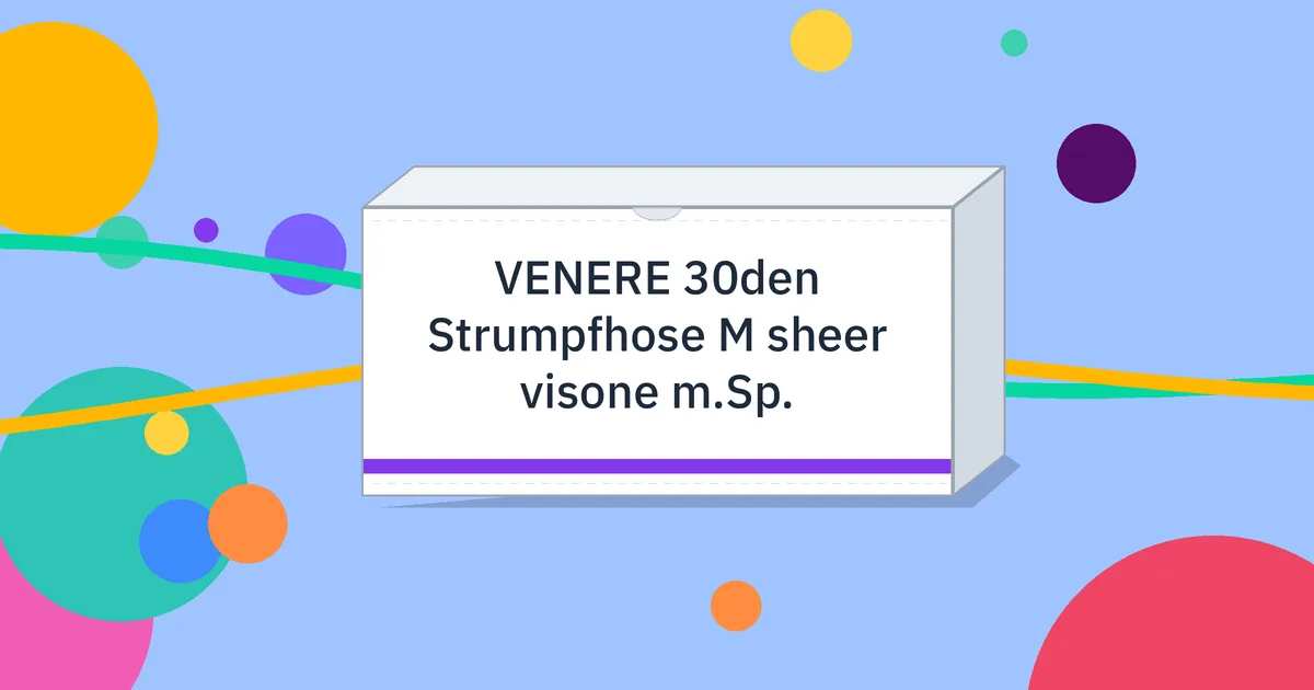 Symbolbild: Packung mit der Aufschrift VENERE 30den Strumpfhose M sheer visone m.Sp. (PZN 16172246) – Verfügbarkeit und Bezug in Apotheken in Frankfurt am Main