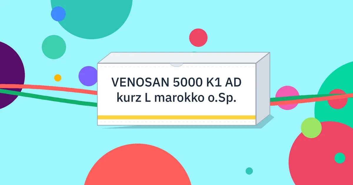 Symbolbild: Packung mit der Aufschrift VENOSAN 5000 K1 AD kurz L marokko o.Sp. (PZN 14430968) – Verfügbarkeit und Bezug in Apotheken in Frankfurt am Main