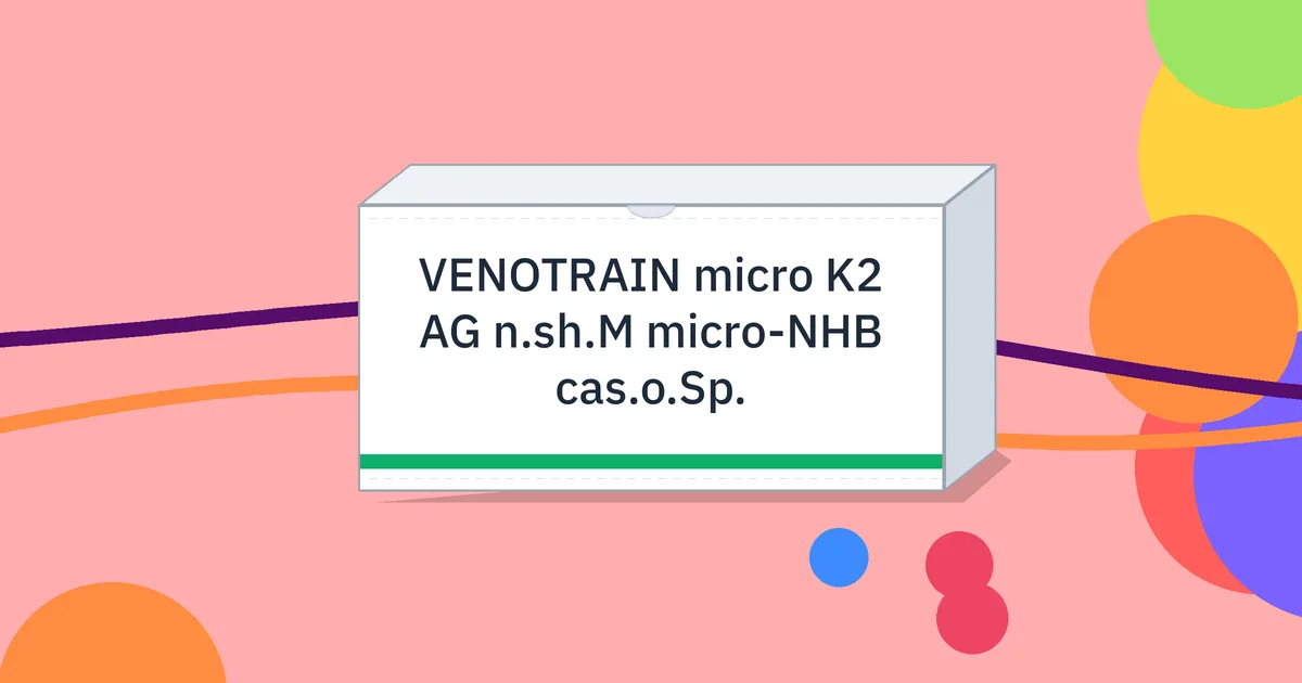 Symbolbild: Packung mit der Aufschrift VENOTRAIN micro K2 AG n.sh.M micro-NHB cas.o.Sp. (PZN 20758638) – Verfügbarkeit und Bezug in Apotheken in Frankfurt am Main