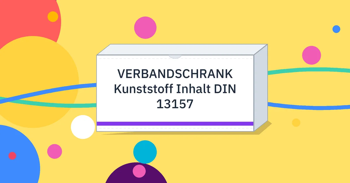Symbolbild: Packung mit der Aufschrift VERBANDSCHRANK Kunststoff Inhalt DIN 13157 (PZN 12491569) – Verfügbarkeit und Bezug in Apotheken in Frankfurt am Main