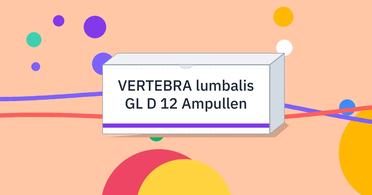 Symbolbild: Packung mit der Aufschrift VERTEBRA lumbalis GL D 12 Ampullen (PZN 03794041) – Verfügbarkeit und Bezug in Apotheken in Frankfurt am Main