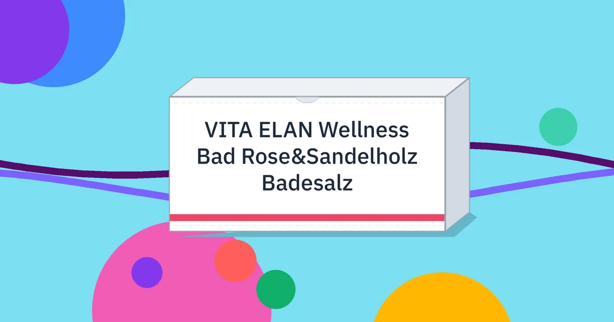 Symbolbild: Packung mit der Aufschrift VITA ELAN Wellness Bad Rose&Sandelholz Badesalz (PZN 09275253) – Verfügbarkeit und Bezug in Apotheken in Frankfurt am Main