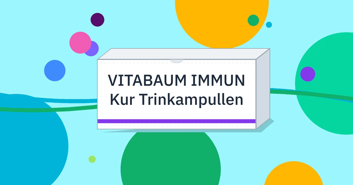 Symbolbild: Packung mit der Aufschrift VITABAUM IMMUN Kur Trinkampullen (PZN 16779132) – Verfügbarkeit und Bezug in Apotheken in Frankfurt am Main