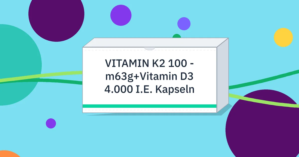 Symbolbild: Packung mit der Aufschrift VITAMIN K2 100 -m63g+Vitamin D3 4.000 I.E. Kapseln (PZN 17258211) – Verfügbarkeit und Bezug in Apotheken in Frankfurt am Main