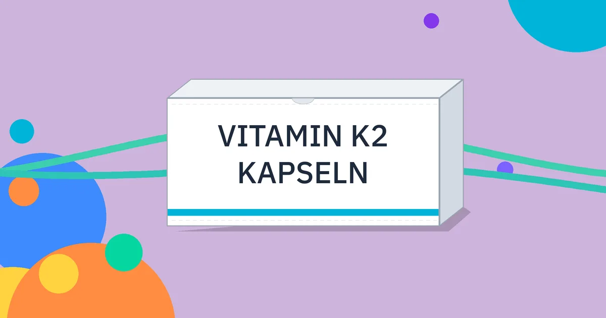 Symbolbild: Packung mit der Aufschrift VITAMIN K2 KAPSELN (PZN 18427609) – Verfügbarkeit und Bezug in Apotheken in Frankfurt am Main