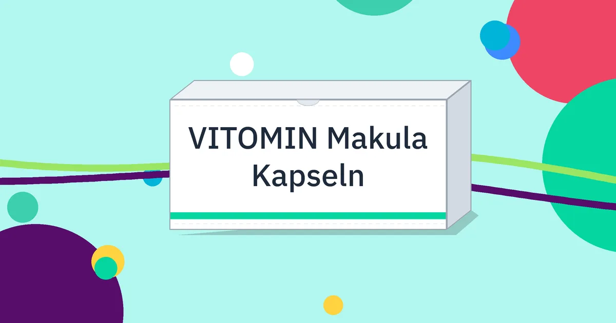 Symbolbild: Packung mit der Aufschrift VITOMIN Makula Kapseln (PZN 16603999) – Verfügbarkeit und Bezug in Apotheken in Frankfurt am Main