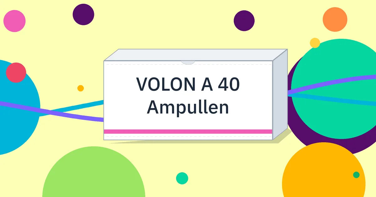 Symbolbild: Packung mit der Aufschrift VOLON A 40 Ampullen (PZN 11213101) – Verfügbarkeit und Bezug in Apotheken in Frankfurt am Main