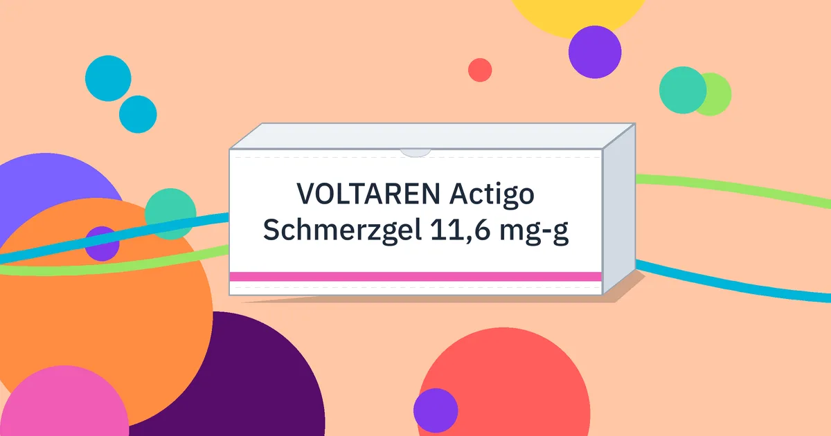 Symbolbild: Packung mit der Aufschrift VOLTAREN Actigo Schmerzgel 11,6 mg-g (PZN 19298456) – Verfügbarkeit und Bezug in Apotheken in Frankfurt am Main