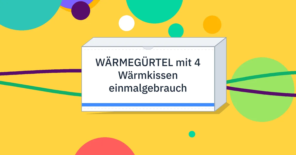 Symbolbild: Packung mit der Aufschrift WÄRMEGÜRTEL mit 4 Wärmkissen einmalgebrauch (PZN 10063154) – Verfügbarkeit und Bezug in Apotheken in Frankfurt am Main