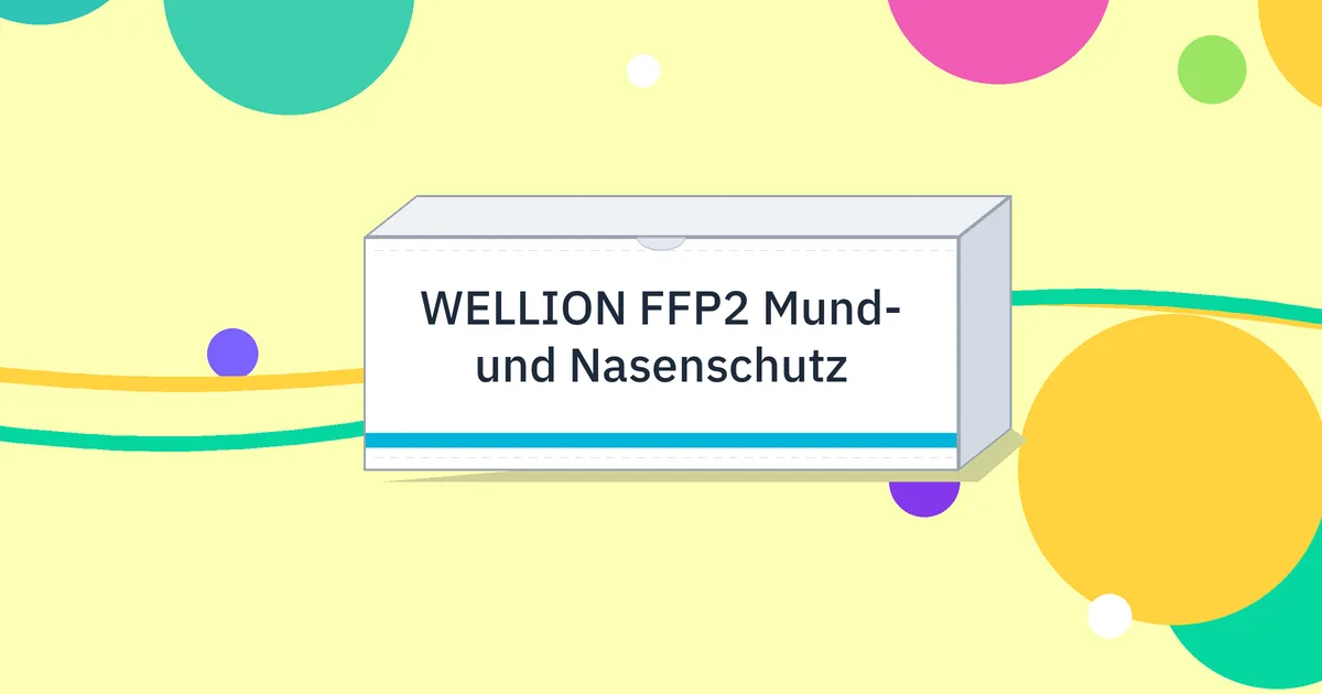 Symbolbild: Packung mit der Aufschrift WELLION FFP2 Mund- und Nasenschutz (PZN 17235753) – Verfügbarkeit und Bezug in Apotheken in Frankfurt am Main