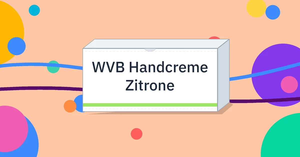 Symbolbild: Packung mit der Aufschrift WVB Handcreme Zitrone (PZN 18682454) – Verfügbarkeit und Bezug in Apotheken in Frankfurt am Main