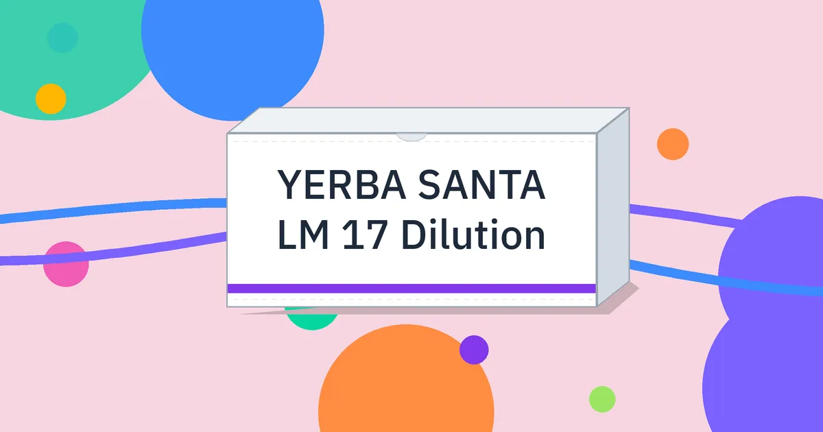 Symbolbild: Packung mit der Aufschrift YERBA SANTA LM 17 Dilution (PZN 13285240) – Verfügbarkeit und Bezug in Apotheken in Frankfurt am Main