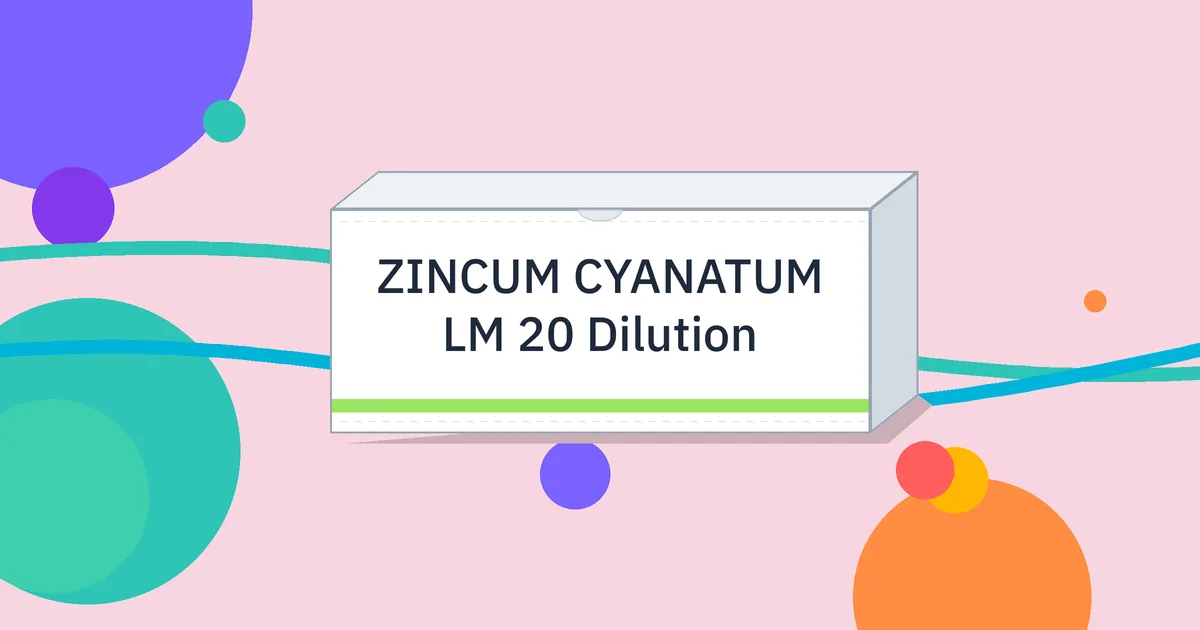 Symbolbild: Packung mit der Aufschrift ZINCUM CYANATUM LM 20 Dilution (PZN 13292464) – Verfügbarkeit und Bezug in Apotheken in Frankfurt am Main