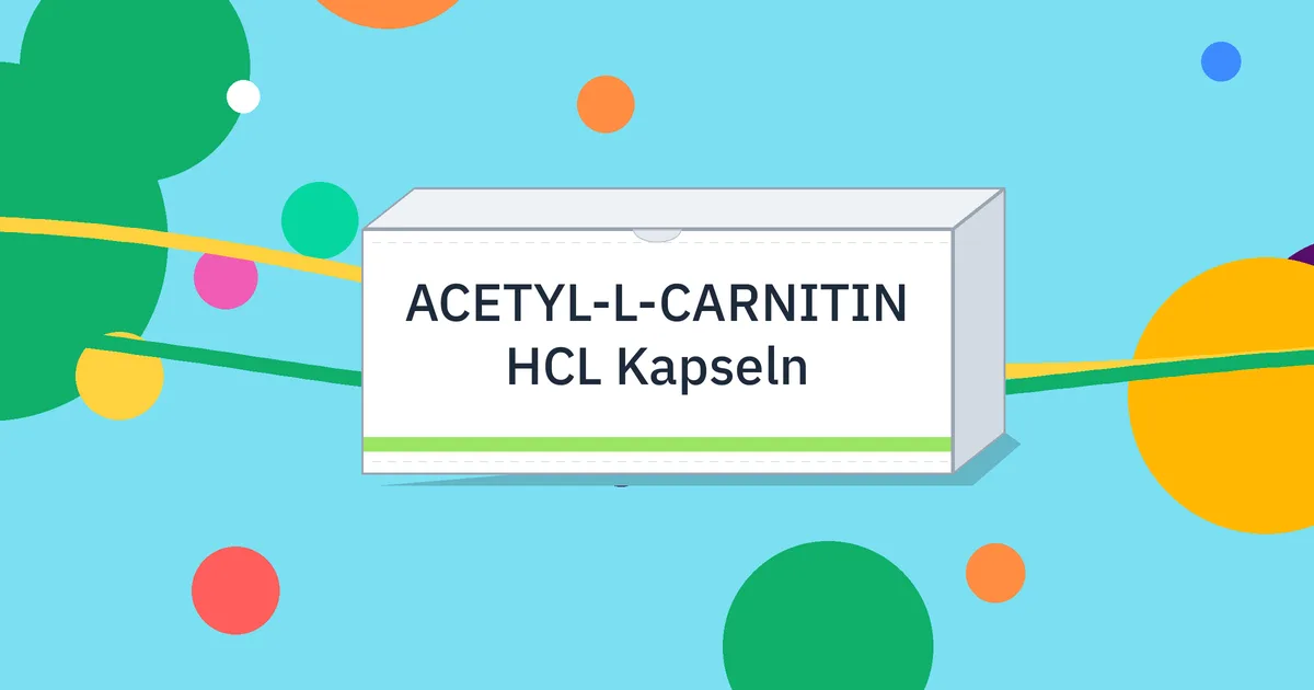 Symbolbild: Packung mit der Aufschrift ACETYL-L-CARNITIN HCL Kapseln (PZN 11342028) – Verfügbarkeit und Bezug in Apotheken in Frankfurt am Main