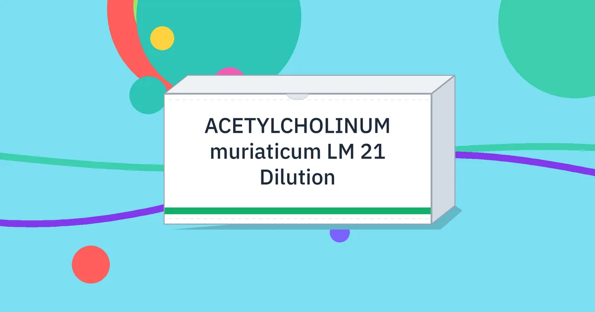 Symbolbild: Packung mit der Aufschrift ACETYLCHOLINUM muriaticum LM 21 Dilution (PZN 13266248) – Verfügbarkeit und Bezug in Apotheken in Frankfurt am Main