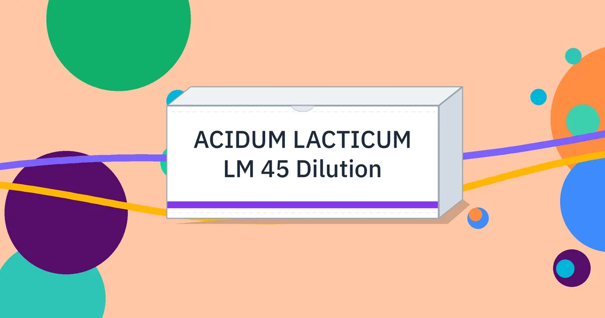 Symbolbild: Packung mit der Aufschrift ACIDUM LACTICUM LM 45 Dilution (PZN 13279682) – Verfügbarkeit und Bezug in Apotheken in Frankfurt am Main