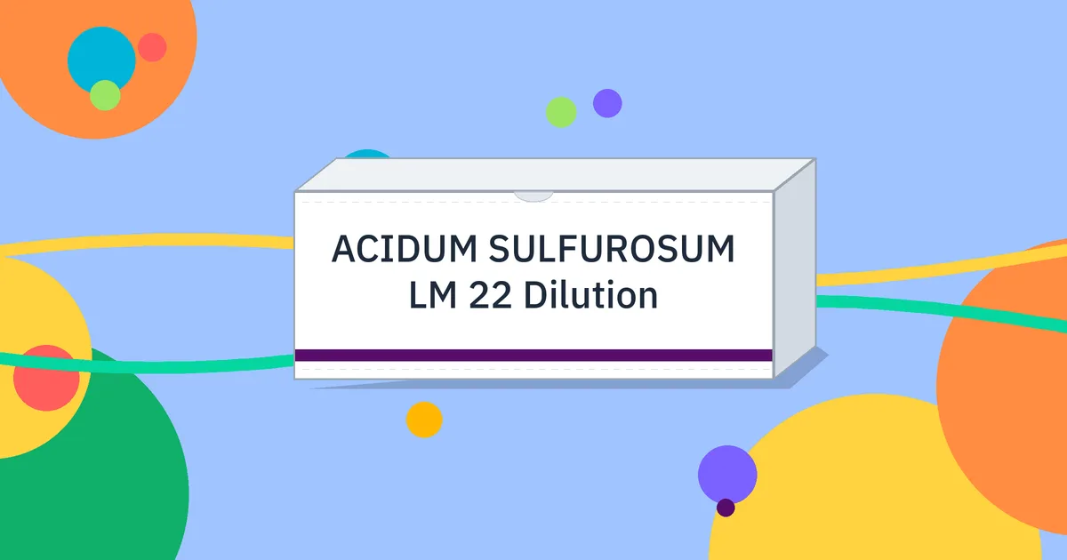 Symbolbild: Packung mit der Aufschrift ACIDUM SULFUROSUM LM 22 Dilution (PZN 13285056) – Verfügbarkeit und Bezug in Apotheken in Frankfurt am Main