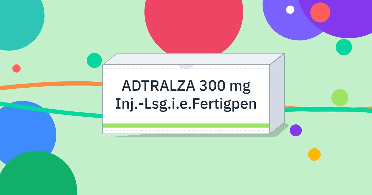 Symbolbild: Packung mit der Aufschrift ADTRALZA 300 mg Inj.-Lsg.i.e.Fertigpen (PZN 20384089) – Verfügbarkeit und Bezug in Apotheken in Frankfurt am Main