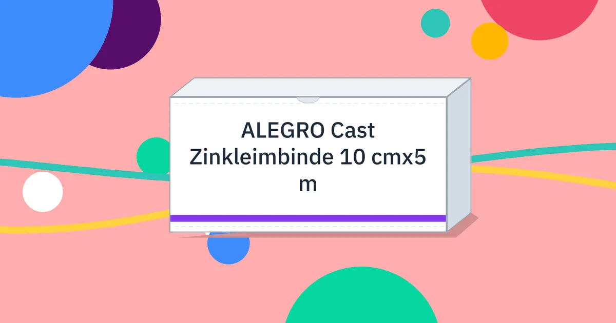 Symbolbild: Packung mit der Aufschrift ALEGRO Cast Zinkleimbinde 10 cmx5 m (PZN 01425227) – Verfügbarkeit und Bezug in Apotheken in Frankfurt am Main