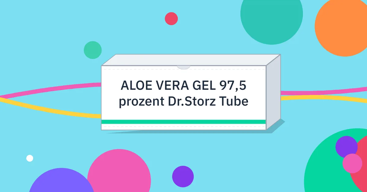 Symbolbild: Packung mit der Aufschrift ALOE VERA GEL 97,5 prozent Dr.Storz Tube (PZN 01713601) – Verfügbarkeit und Bezug in Apotheken in Frankfurt am Main