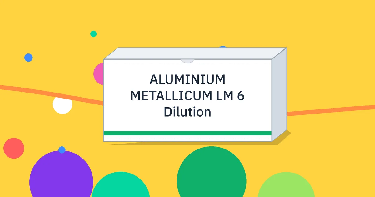 Symbolbild: Packung mit der Aufschrift ALUMINIUM METALLICUM LM 6 Dilution (PZN 02600394) – Verfügbarkeit und Bezug in Apotheken in Frankfurt am Main