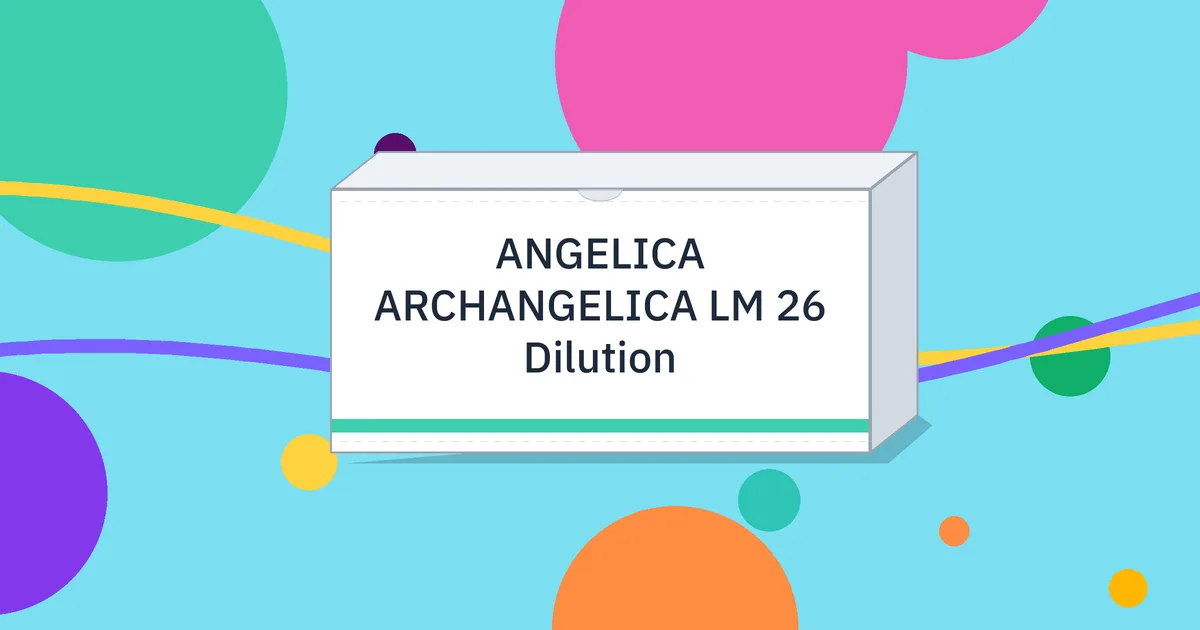 Symbolbild: Packung mit der Aufschrift ANGELICA ARCHANGELICA LM 26 Dilution (PZN 13368138) – Verfügbarkeit und Bezug in Apotheken in Frankfurt am Main