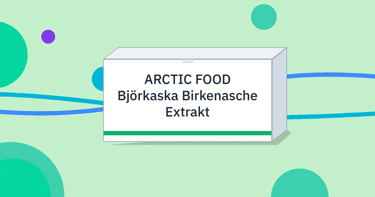 Symbolbild: Packung mit der Aufschrift ARCTIC FOOD Björkaska Birkenasche Extrakt (PZN 09279340) – Verfügbarkeit und Bezug in Apotheken in Frankfurt am Main