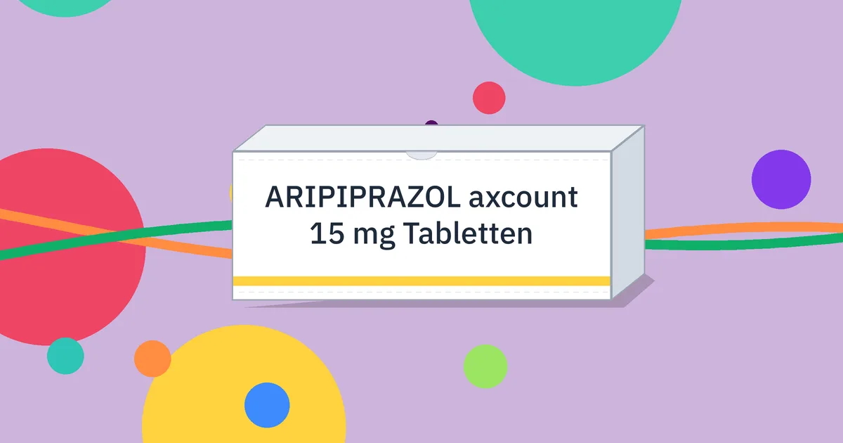 Symbolbild: Packung mit der Aufschrift ARIPIPRAZOL axcount 15 mg Tabletten (PZN 19237839) – Verfügbarkeit und Bezug in Apotheken in Frankfurt am Main