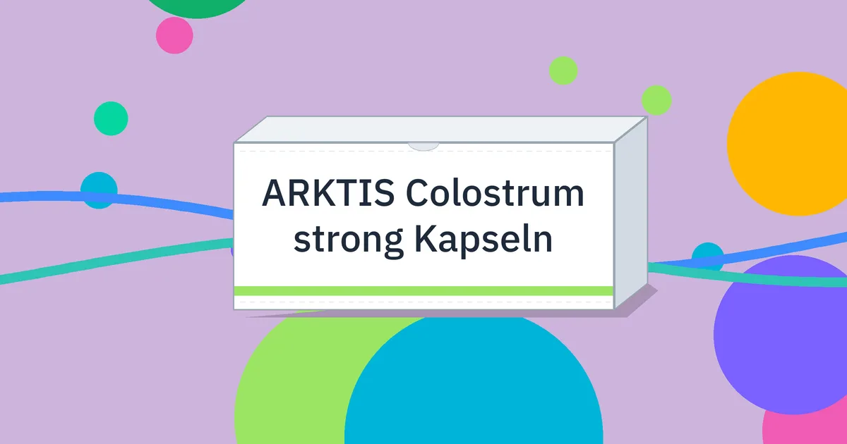 Symbolbild: Packung mit der Aufschrift ARKTIS Colostrum strong Kapseln (PZN 16024209) – Verfügbarkeit und Bezug in Apotheken in Frankfurt am Main