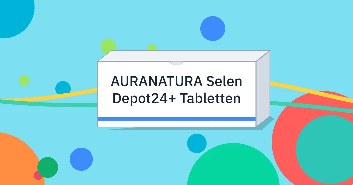 Symbolbild: Packung mit der Aufschrift AURANATURA Selen Depot24+ Tabletten (PZN 18088018) – Verfügbarkeit und Bezug in Apotheken in Frankfurt am Main