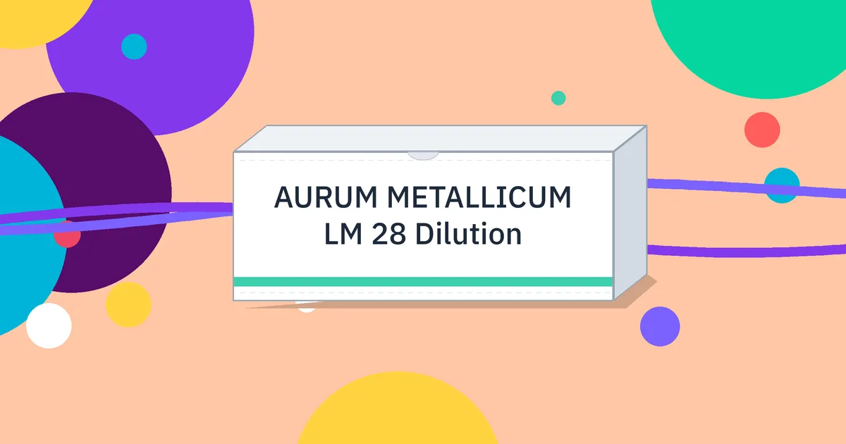 Symbolbild: Packung mit der Aufschrift AURUM METALLICUM LM 28 Dilution (PZN 12785265) – Verfügbarkeit und Bezug in Apotheken in Frankfurt am Main
