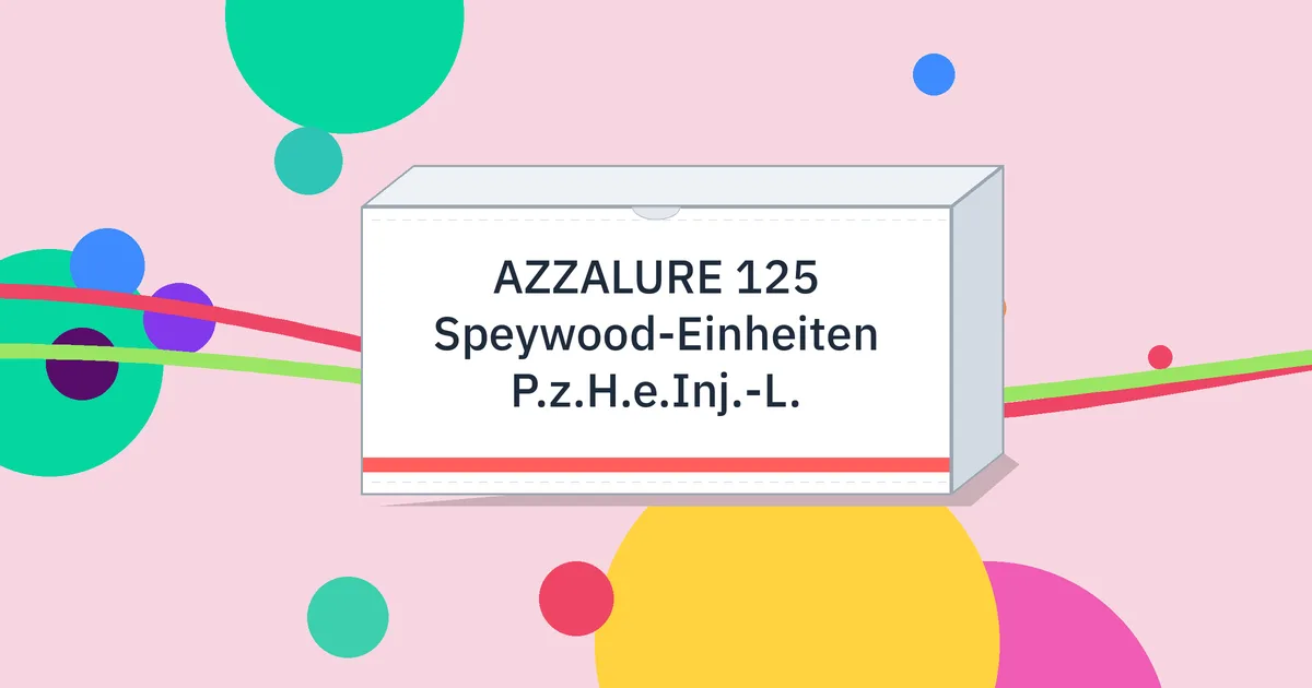 Symbolbild: Packung mit der Aufschrift AZZALURE 125 Speywood-Einheiten P.z.H.e.Inj.-L. (PZN 19876479) – Verfügbarkeit und Bezug in Apotheken in Frankfurt am Main
