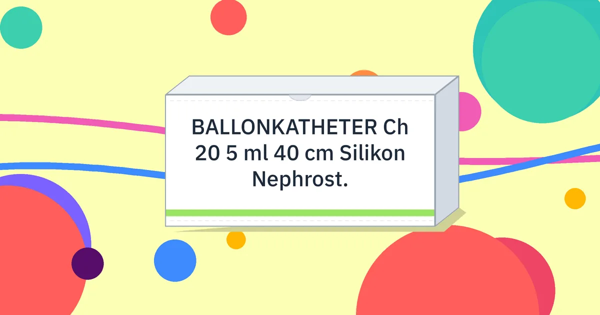 Symbolbild: Packung mit der Aufschrift BALLONKATHETER Ch 20 5 ml 40 cm Silikon Nephrost. (PZN 00786667) – Verfügbarkeit und Bezug in Apotheken in Frankfurt am Main