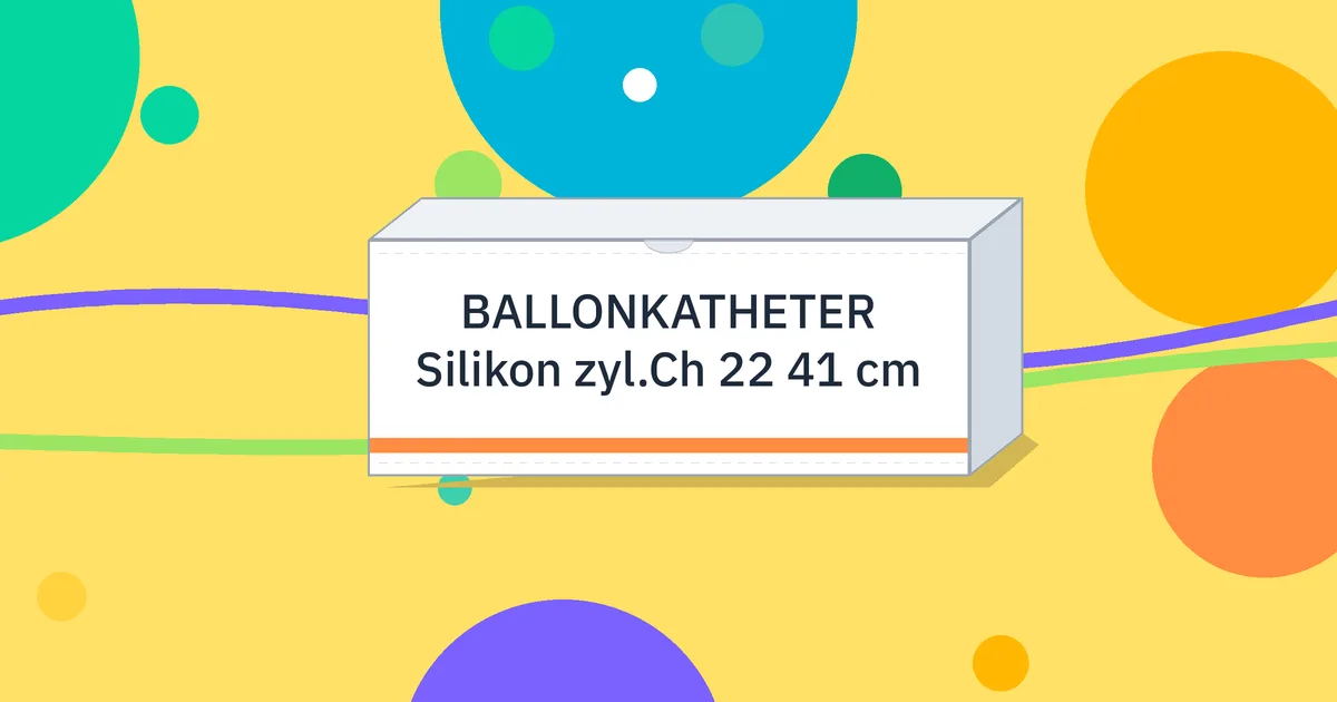 Symbolbild: Packung mit der Aufschrift BALLONKATHETER Silikon zyl.Ch 22 41 cm (PZN 10084825) – Verfügbarkeit und Bezug in Apotheken in Frankfurt am Main