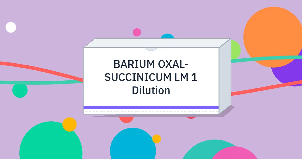 Symbolbild: Packung mit der Aufschrift BARIUM OXAL-SUCCINICUM LM 1 Dilution (PZN 13378160) – Verfügbarkeit und Bezug in Apotheken in Frankfurt am Main