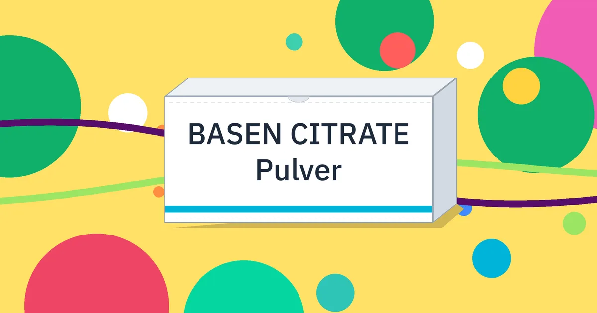 Symbolbild: Packung mit der Aufschrift BASEN CITRATE Pulver (PZN 06999803) – Verfügbarkeit und Bezug in Apotheken in Frankfurt am Main