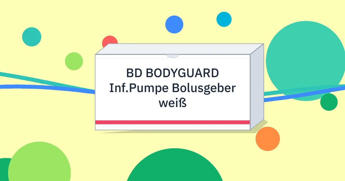 Symbolbild: Packung mit der Aufschrift BD BODYGUARD Inf.Pumpe Bolusgeber weiß (PZN 18751037) – Verfügbarkeit und Bezug in Apotheken in Frankfurt am Main
