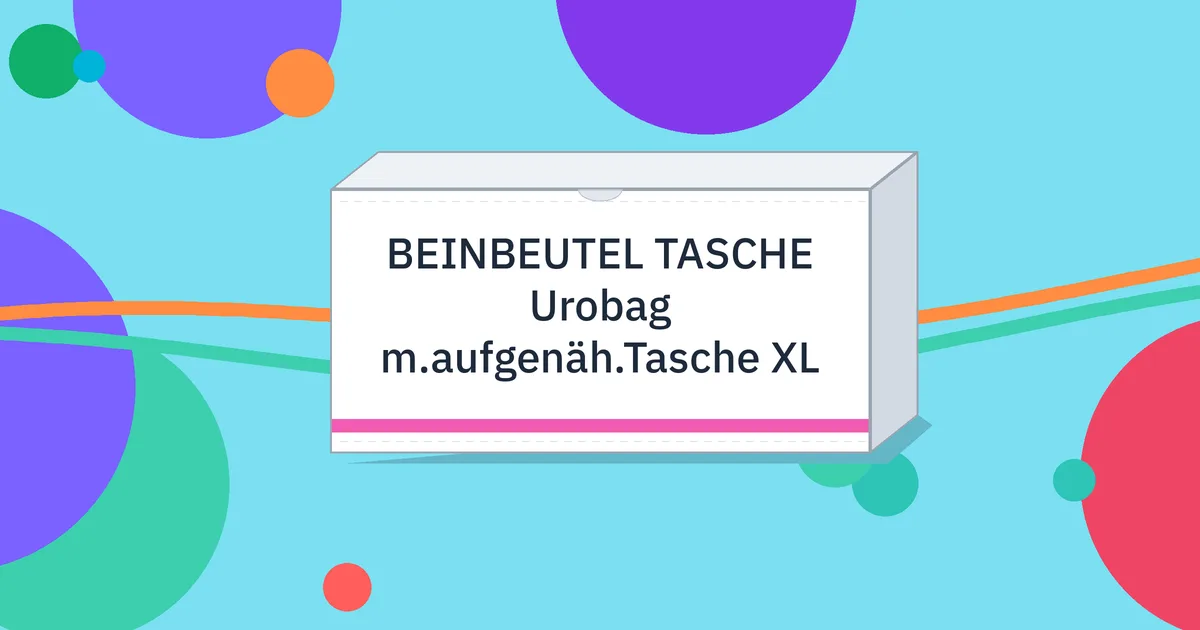 Symbolbild: Packung mit der Aufschrift BEINBEUTEL TASCHE Urobag m.aufgenäh.Tasche XL (PZN 09293297) – Verfügbarkeit und Bezug in Apotheken in Frankfurt am Main