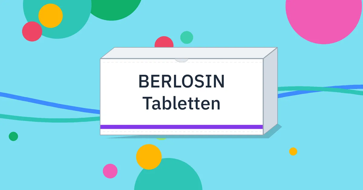 Symbolbild: Packung mit der Aufschrift BERLOSIN Tabletten (PZN 11557680) – Verfügbarkeit und Bezug in Apotheken in Frankfurt am Main