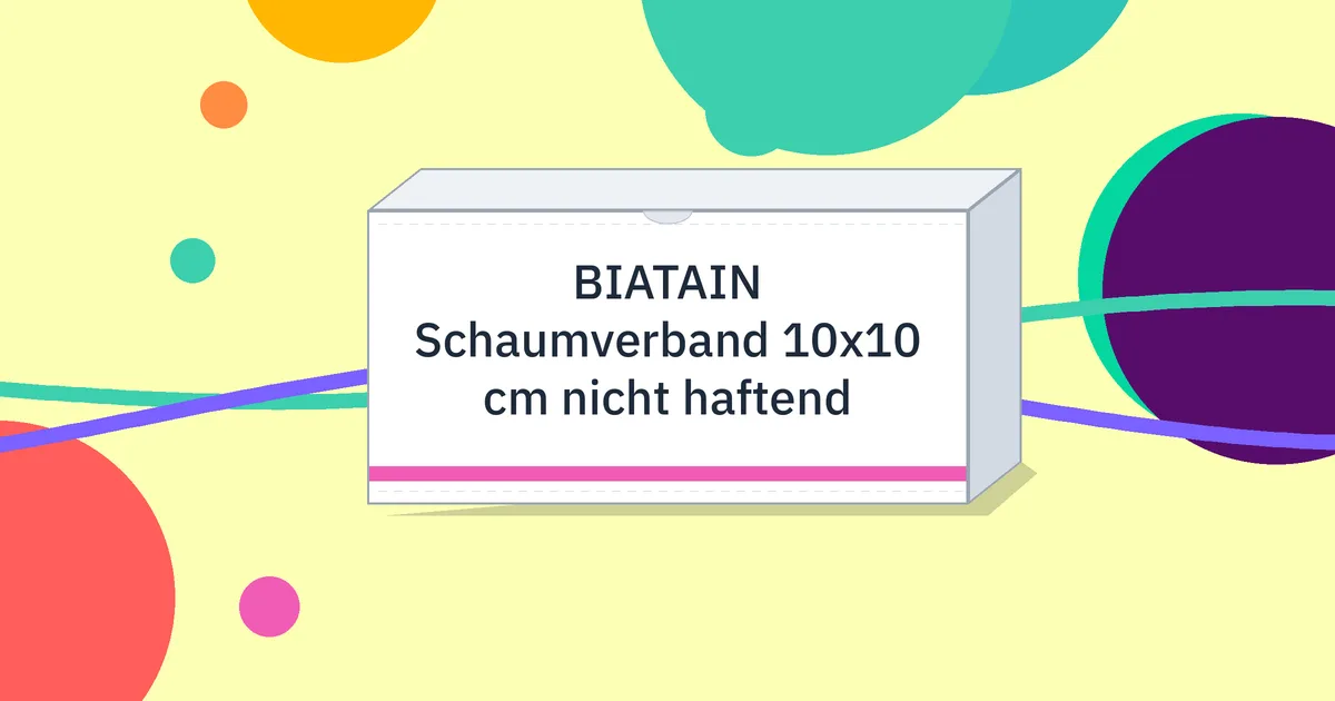Symbolbild: Packung mit der Aufschrift BIATAIN Schaumverband 10x10 cm nicht haftend (PZN 19899888) – Verfügbarkeit und Bezug in Apotheken in Frankfurt am Main