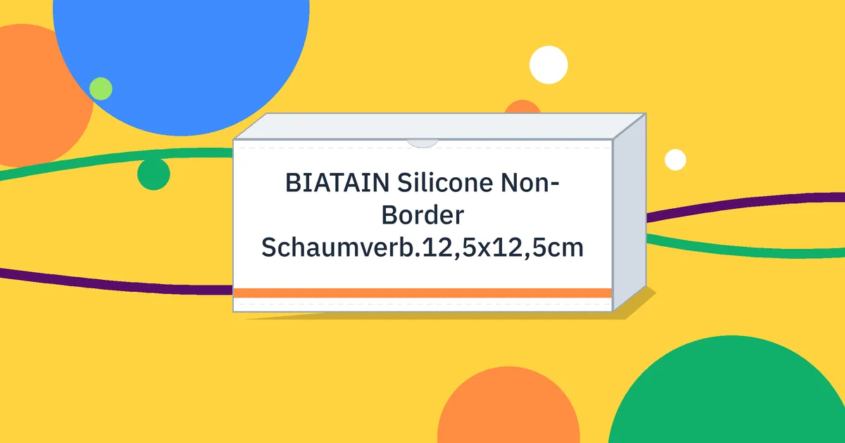 Symbolbild: Packung mit der Aufschrift BIATAIN Silicone Non-Border Schaumverb.12,5x12,5cm (PZN 20807957) – Verfügbarkeit und Bezug in Apotheken in Frankfurt am Main