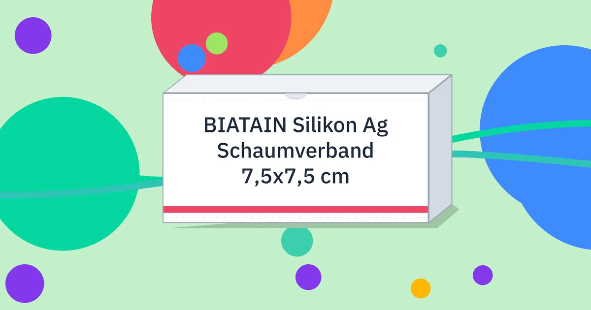 Symbolbild: Packung mit der Aufschrift BIATAIN Silikon Ag Schaumverband 7,5x7,5 cm (PZN 10837880) – Verfügbarkeit und Bezug in Apotheken in Frankfurt am Main