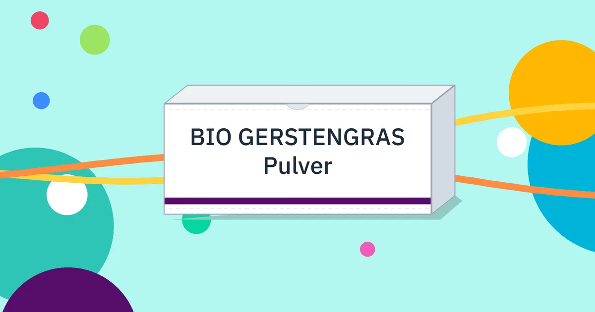 Symbolbild: Packung mit der Aufschrift BIO GERSTENGRAS Pulver (PZN 16831387) – Verfügbarkeit und Bezug in Apotheken in Frankfurt am Main