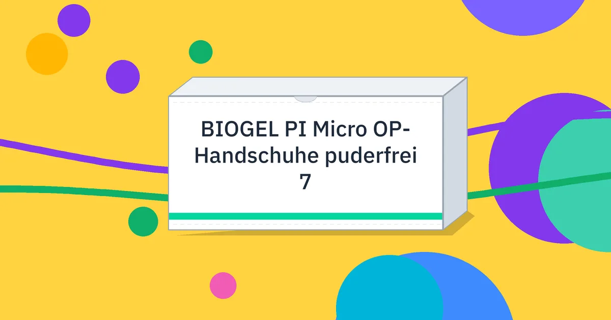 Symbolbild: Packung mit der Aufschrift BIOGEL PI Micro OP-Handschuhe puderfrei 7 (PZN 13864713) – Verfügbarkeit und Bezug in Apotheken in Frankfurt am Main