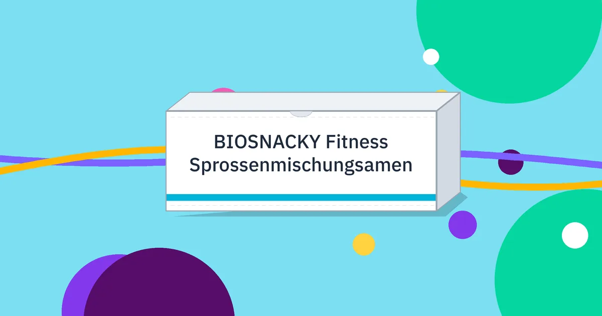 Symbolbild: Packung mit der Aufschrift BIOSNACKY Fitness Sprossenmischungsamen (PZN 02285840) – Verfügbarkeit und Bezug in Apotheken in Frankfurt am Main